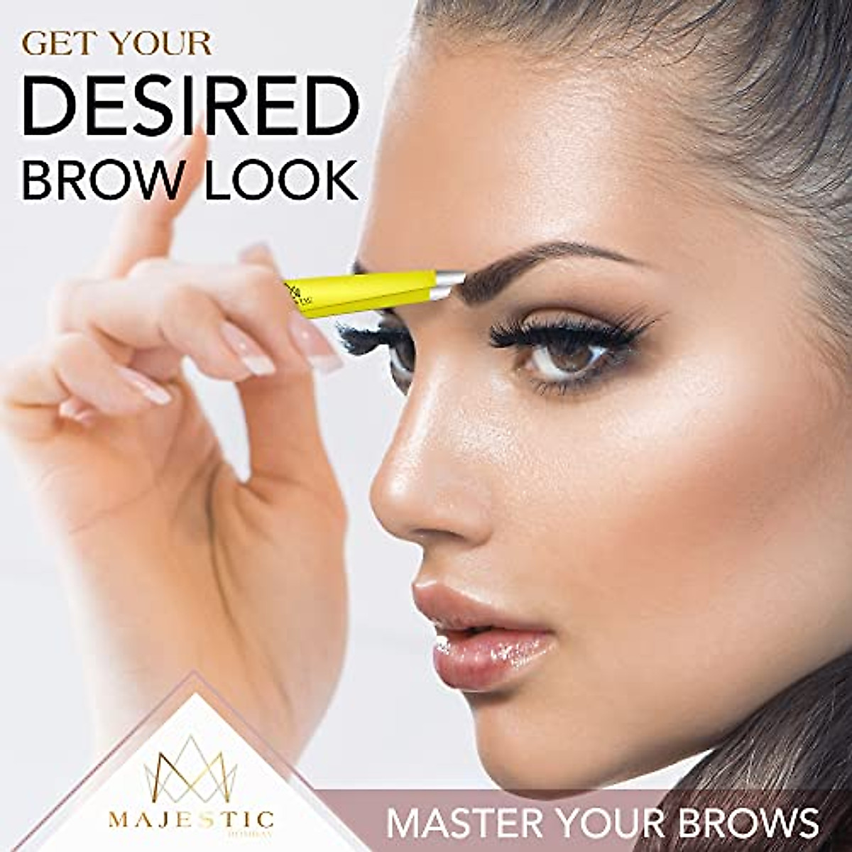 Majestic Bombay Fine Point + Slant Tweezers for Women and Men – Splinter Ticks, Facial, Brow and Ingrown Hair Removal–Sharp, Needle Nose, Surgical Tweezers Precision best tweezers for chin hair