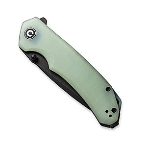 CIVIVI Brazen Folding Pocket Knife,3.5-Inch Tanto D2 Plain Blade,G-10 Outdoor Camping Hiking Knife with Thumb Studs and Flipper Opener,Unique Tool Gift for EDC Men Women C2023E