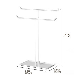 bussdis Necklace Stand Aesthetic Necklace Holder: White Metal Necklace Organizer for Home Decor