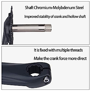 VIARON 170mm Bike Crankset 32T/34T/36T Hollow Integrated 104BCD Single Speed Round Chainring Crankset with Bottom Bracket (34T)