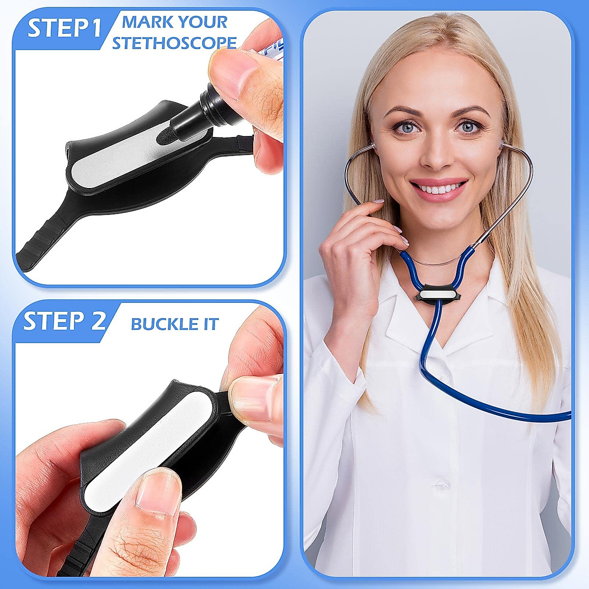 10 Pcs Stethoscope Name Tag Stethoscope ID Tag Personalized Identification Tag with Name Label Stickers Practical Gift Nurses, Doctors, Veterinarians and Med Students