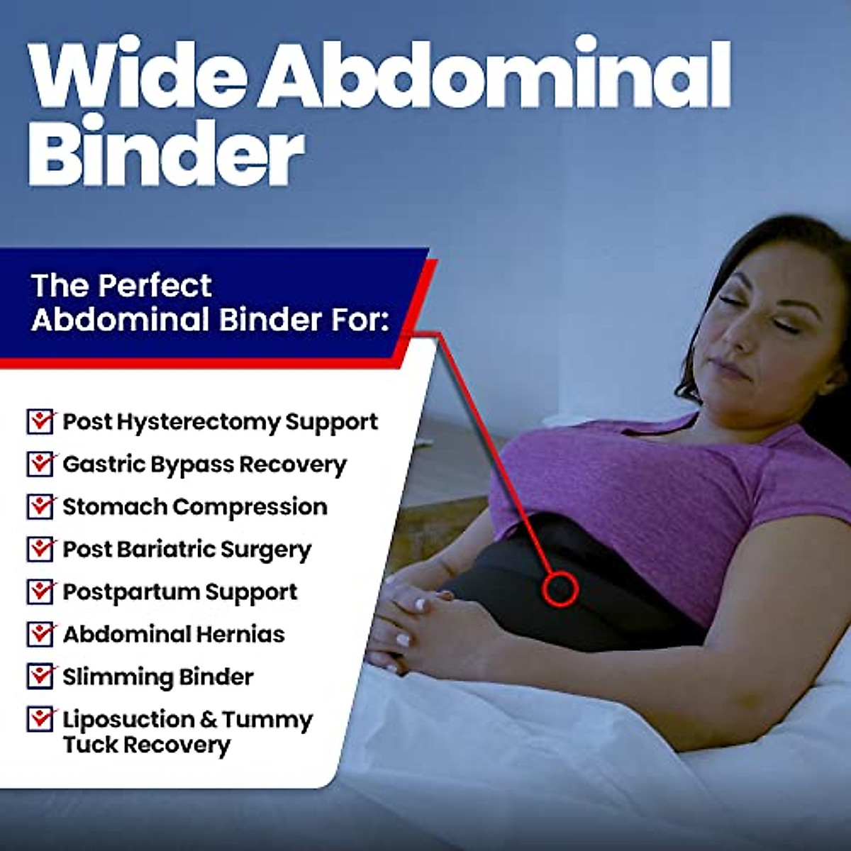 Wide Abdominal Binder Belly Wrap – Plus Size Postpartum Tummy Tuck Belt Provides Slimming Bariatric Stomach Compression or to Help Hernia or Post Surgery Healing & Support (XXL 3XL Stomach 47” to 70”