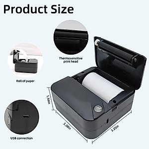 PRINHSJI Mini Sticker Printer, Bluetooth Smart Pocket Inkless Thermal Printer with 10 Rolls Thermal Paper and Sticker for iOS&Android,Portable Receipt Printer for Photo Journal Notes Memo