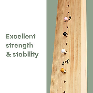 Hallops Store Wooden Ruler Height Chart for Kids - Growth Measurement for The Whole Family - Children Grow Charts for Boys and Girls - Wood Wall Decor for Measuring Height - 35.43"L x 3.94"W