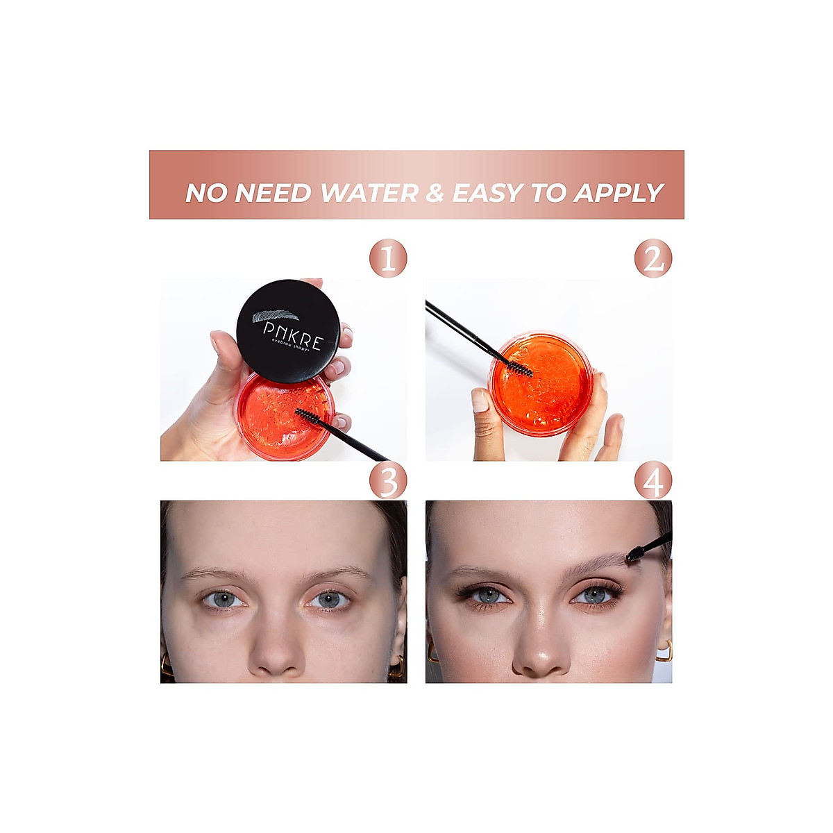 PNKRE Eyebrow Styling Wax Soap Kit Brow Freeze Pomade Organic Makeup Gel - 1.70 OZ /50 ML