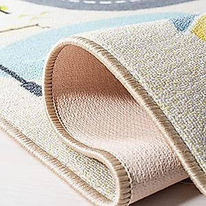 SAFAVIEH Kids Playhouse Collection Area Rug - 5'5" x 7'7", Beige & Green, Non-Shedding Machine Washable & Slip Resistant Ideal for High Traffic Areas for Boys & Girls in Playroom (KPH227A)