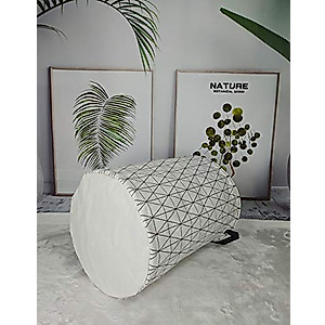 ASKETAM Fabric Laundry Basket Canvas Laundry Hamper for Dirty Clothes Toy Organizer Kid Nursery Room Decor Basket (Geometric rhombus)