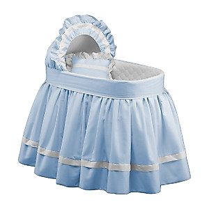Baby Doll Bedding Regal Pique Bassinet Set, Blue