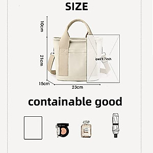 Canvas Tote Bag Crossbody Bag for woman 2 In 1 Large Capacity Multi-Pocket Handbag (pink)