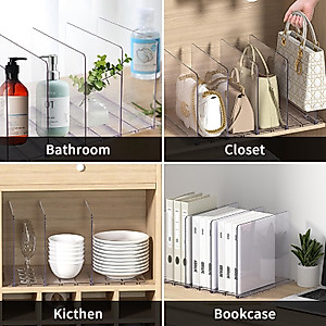 Koalafast Purse Organizer for Closet, 10 Pack Adjustable Acrylic Shelf Dividers for Closet Organization, Clear Purse Separator Handbag Storage Organizer