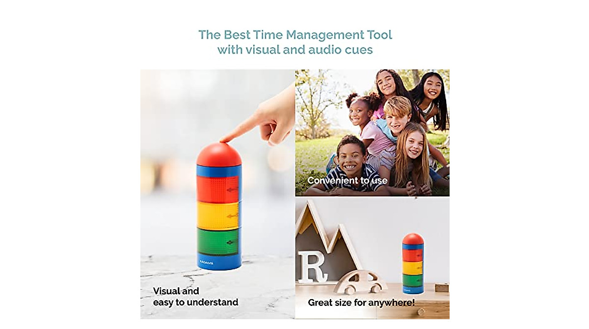 Kadams Visual Timer for Kids - Engaging Traffic Light Alarm with Audio