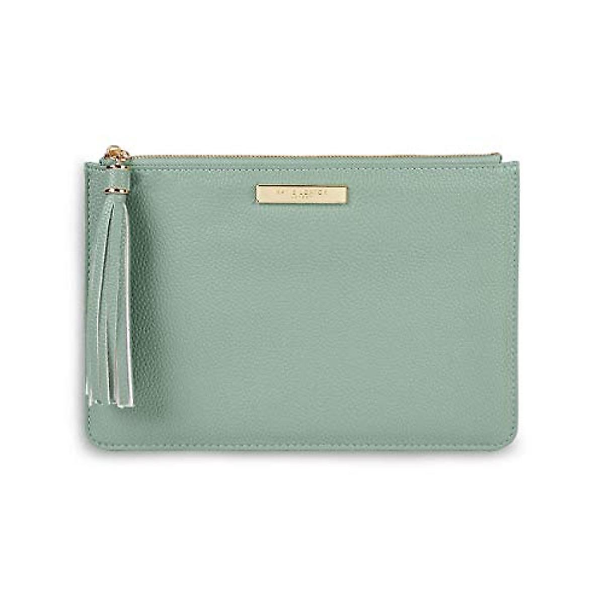 KATIE LOXTON Sophia Tassel Pouch Womens Medium Vegan Leather Clutch Handbag in Mint Green