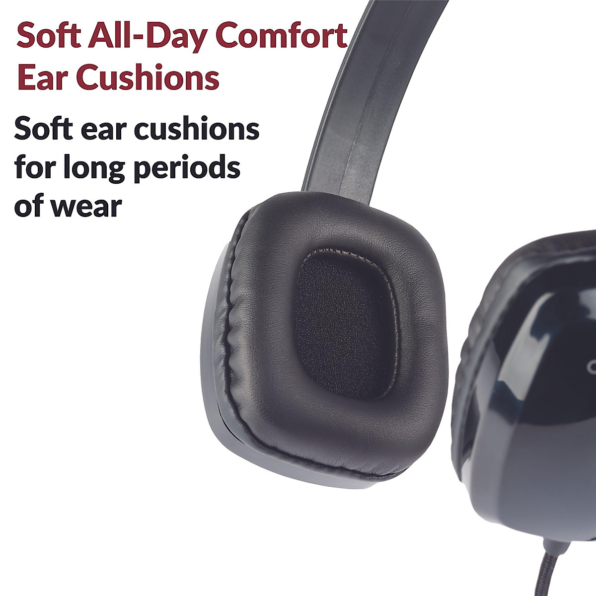 Cyber Acoustics USB Stereo Headphones for PCs and Other USB Devices in The Office, Classroom or Home (ACM-6005)