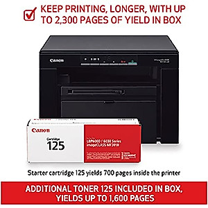 Canon imageCLASS MF3010 VP Wired Monochrome Laser Printer with Scanner, USB Cable included, Black