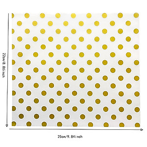 Suiwen Women's Day Christmas Wax Paper Sheets Gold Dot Wax Paper Sheets Deli Wraps Tray&Basket Liner Deli Paper Wax Paper Baking Paper Colored Parchment Paper Greaseproof for Food (150)