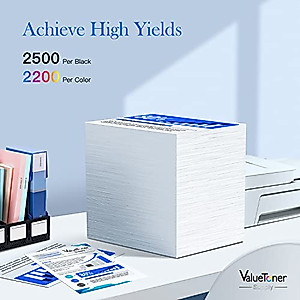 ValuetonerSupply TN221 TN225 Toner Cartridges Replacement for Brother TN 221 TN 225 TN-221 TN-225 to use with HL-3140CW HL-3170CDW HL-3180CDW MFC-9130CW Printer (Black, Cyan, Magenta, Yellow, 4 Pack)