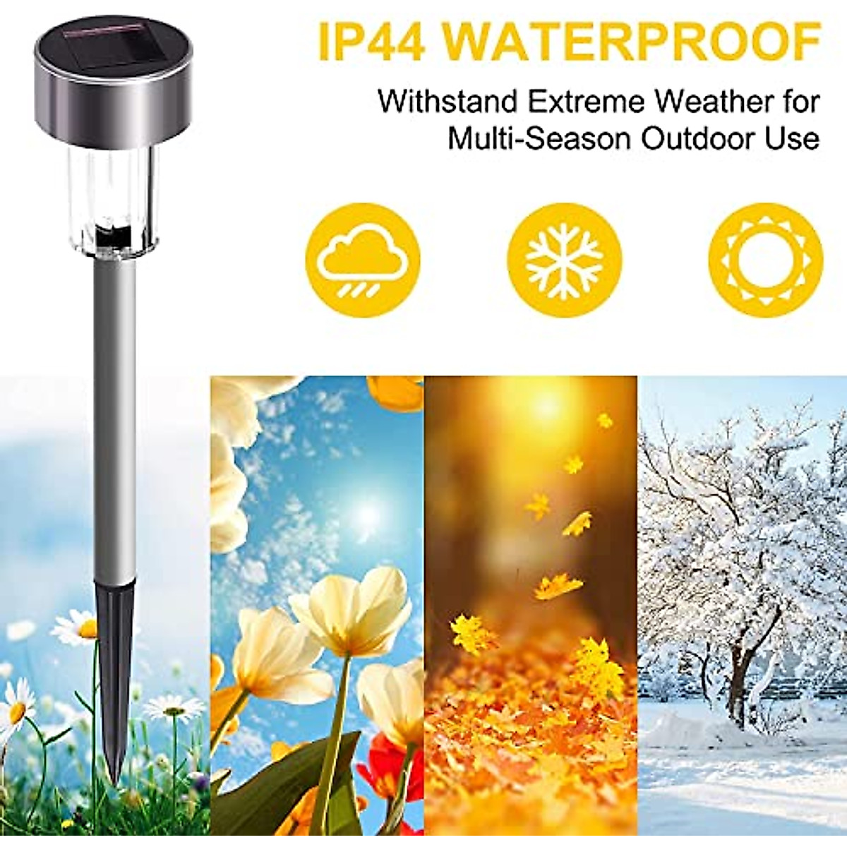 Outdoor Solar Waterproof Path Lights 12 Pack LED Stainless Steel Landscape Lights Patio Lawn Lighting Channel Automatic On/Off For Yard Driveway Garden Patio Sidewalk Park Christmas Decorative Lights