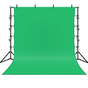 LimoStudio 10 x 9.6 ft. Heavy Duty Backdrop Stand / 10 x 20 ft. Green Background Screen / 700W Continuous Output Umbrella Lighting Kit, AGG408