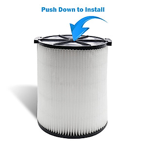 Standard Wet/Dry Vac Filter Vf4000 Compatible with RIDGID Vacs Wet Dry 5-20 Gal & 6-9 Gal Husky Vacuum, Replacement Vf4000 Filter 1PACK