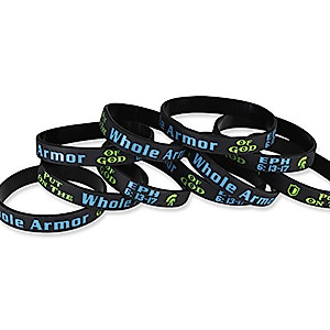 Forge Put on the Whole Armor of God Ephesians 6:13-17 Silicone Bracelet Wristbands (10 Bracelets)