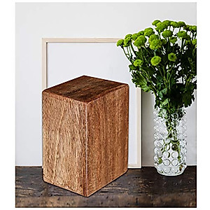 Wood Human Funeral Cremation Urn for Human Ashes Urn X Large Size Natural Plain - Honor Your Beloved One,Wooden Urns Hand-Crafted, Wood Memorial Pet Urns for Dogs