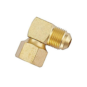Litorange 1 PCS 90° Elbow Connector Replacement for Olympian Low Pressure Gas Fired Heaters - 3/8" Female Swivel Flare x 3/8" Male Flare,100% Brass