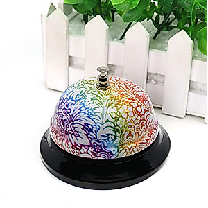 Floral Bell Ringers for Teachers - Front Desk Bell for Hotel, Restaurant Reception Desk Bell for Service - Classroom Bell Ringer Attention Bell - Ringer Bell to Ring for Service Bell for Desk KSI