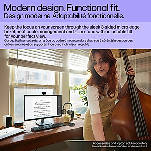 HP V24i G5 Computer PC Monitor 24 Inch Full HD IPS 60Hz 5ms 250 Nits Brightness AMD FreeSync Anti-Glare Low Blue Light HDMI DisplayPort Black 65P58AA