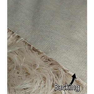 Fabric Empire 2.3oz Faux Curly Yak Fur Fabric 3.5" Long Pile Japanese Yarn / 58" Wide/Sold by The Continuous Yard (Latte Cream)