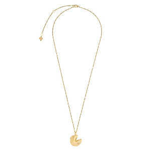 Wanderlust + Co Fortune Cookie Gold Locket Necklace - 14K Gold Plated Hypoallergenic Shower-safe Jewelry