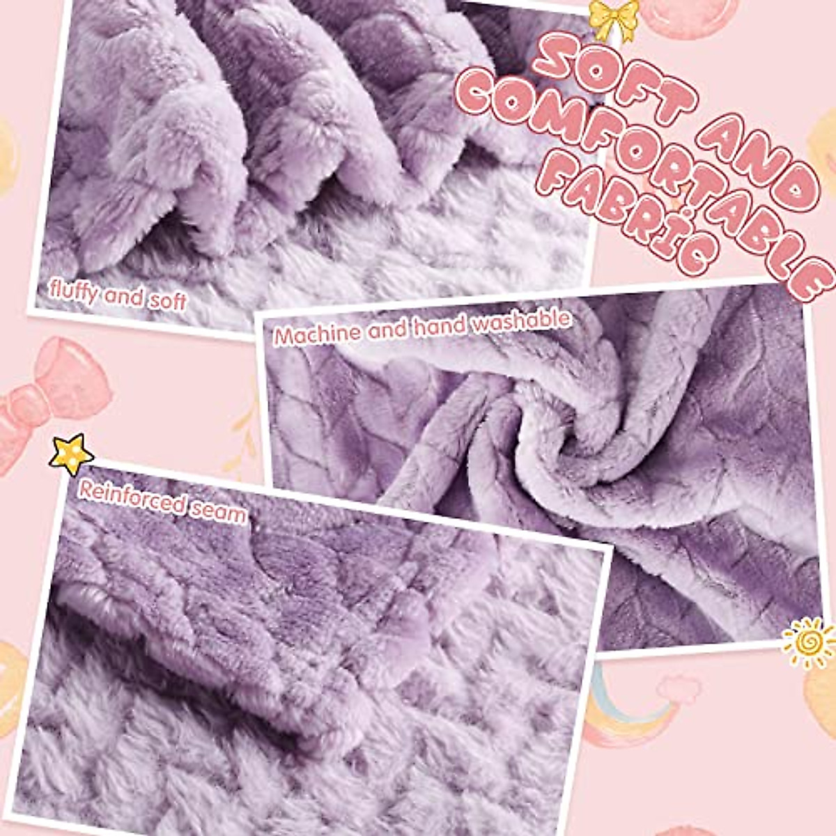 4 Pcs Baby Girl Blankets, Plush Flannel Baby Blanket, Soft and Warm Throw Blankets for Newborn Infant and Toddler, Fleece Blanket for Crib Stroller (30 x 40 Inch)