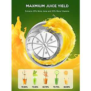 Dominion Juicer Machine, 600W Juicer with 3” Wide Mouth for Whole Fruits and Vegetables, Centrifugal Juice Extractor, Easy to Clean, Stainless Steel, BPA Free