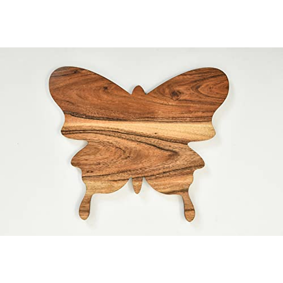 Affinity Decor Organic Acacia kitchen Cutting Chopping Board Platter Wine Holder with Handles for Butcher Block Cheese and Vegetables Fruit & Salad (Butterfly Board 11"L x 13"W)