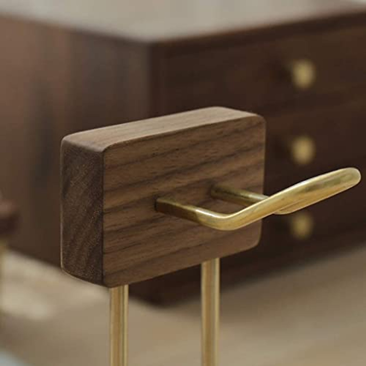 ANIIC Headset Stand Black Walnut Wooden Headphone Stand Brass Creative Headphone Shelf Bracket Headset Stand Headphone Holder Earphone Rack Headphone Stand ( Color : B-without USB )