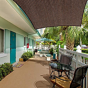 Eden's Decor Straight Flat-Edged Sun Shade Sail Rectangular 5' x 7' Brown UV-Blocking Outdoor Canopy Fabric Cloth Awning for Pergola Patio Garden Backyard Custom Size