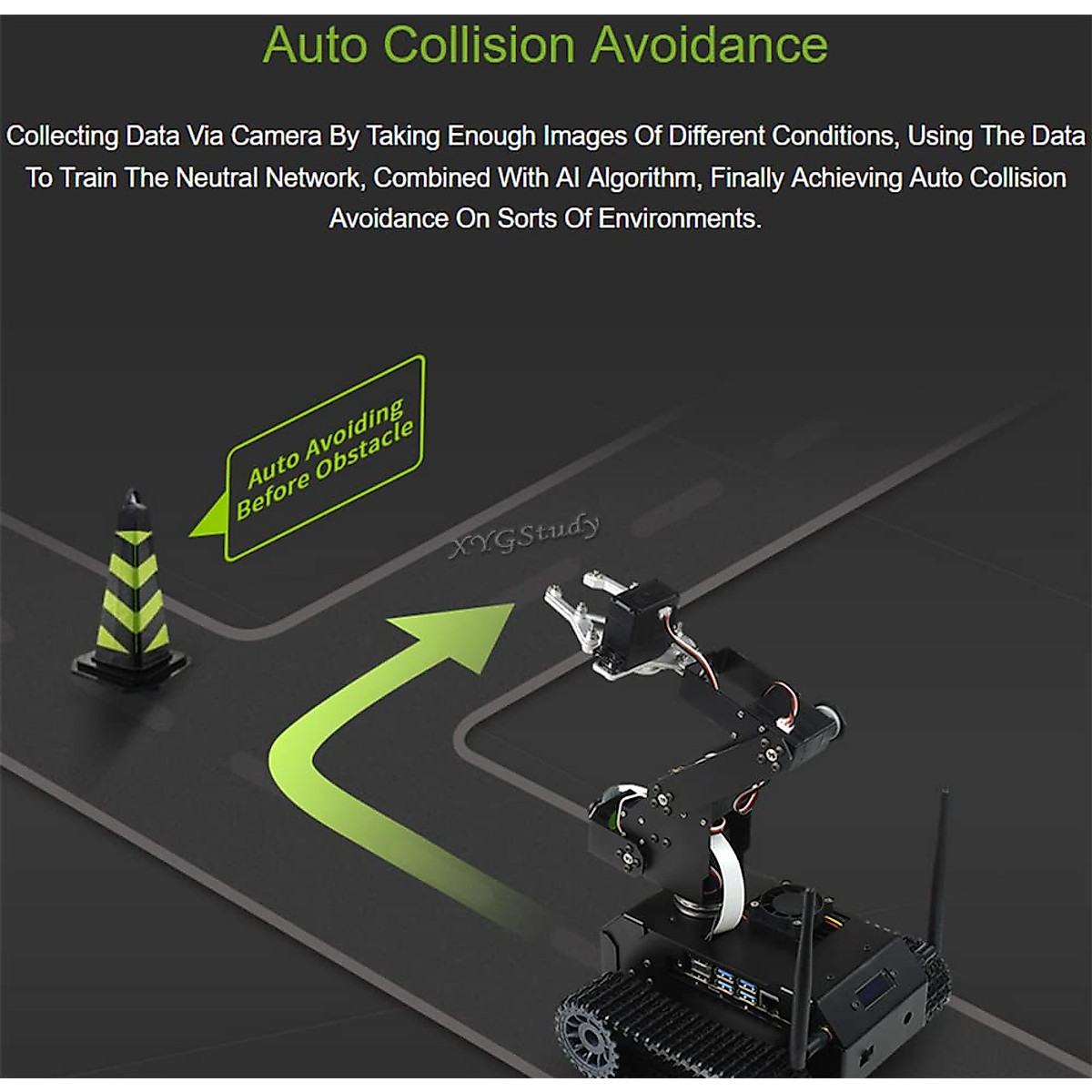JETANK AI Kit for Jetson Nano Developer Kit (B01) to Build Smart AI Tracked Mobile Vision Robot with IMX219 Camera Sensor Dual-Band Wireless WiFi Bluetooth Monitor Motion Color Detection @XYGStudy