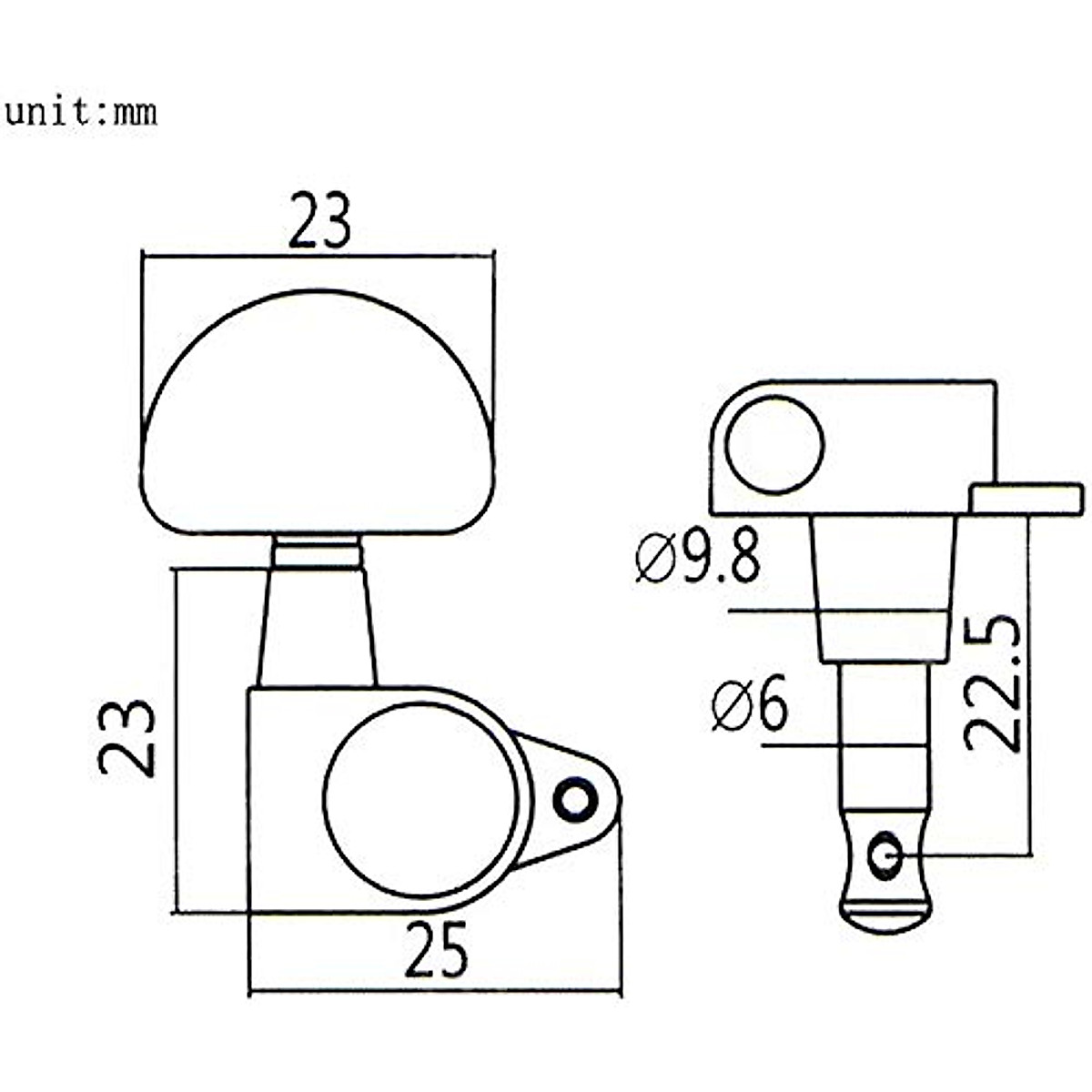 HQDeal 6PCS 3L3R Acoustic Guitar Tuning Pegs Machine Head Tuners, Knobs Tuning Keys, Wear-Resistant, Guitar String Tuning Pegs Machine, Enclosed Locking Tuners for Electric or Acoustic Guitar- Chrome