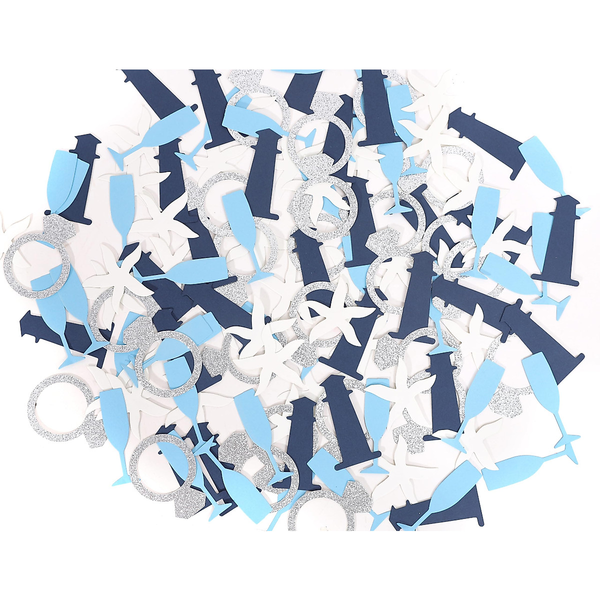 Coastal Grandma Bachelorette Party Confetti - Last Toast on the Coast Bachelorette Party surprise,Bachelorette Party Decor,Wine Cup Diamond Ring Shells Starfish Paper Scatter for Bridal Shower