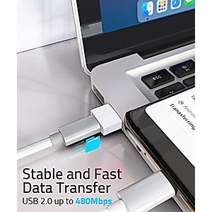 Syntech USB to USB C Adapter 4 Pack, Type C Female to USB Male Converter Power Charger Cable Adapter Compatible with MagSafe Apple Watch Series 9/SE/Ultra 2 iPhone 15 Plus Pro Max AirPods Pro, etc