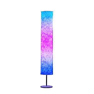 LONRISWAY RGB Color Changing Led Floor Lamp, Smart Lamp with Alexa Voice Control, Remote & WiFi APP Control, Music Sync and White Fabric Shade, Standing Lamp for Living Room Bedroom Game Room