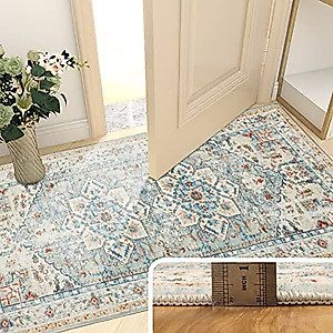 Lbris Washable Runner Rug,2'x6',for Hallway Laundry Room Kitchen Entryway Bathroom,Non Slip Rug Runners with Rubber Backing,Non Skid Stain-Resistant Non Shedding Runners(Vintage)