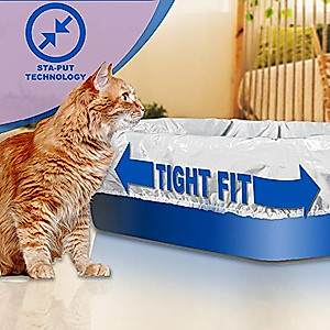 Alfapet sifting litter box liners, 30 Pack + 3 Solid Transfer Liner -For Large, X-Large, Giant, Extra-Giant Size Litter Boxes- With Easy Fit Sta-Put Technology (30 Count)