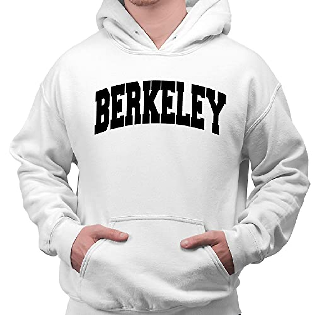 TeesAndTankYou Berkeley Collegiate Hoodie Sweatshirt Unisex X-Large White