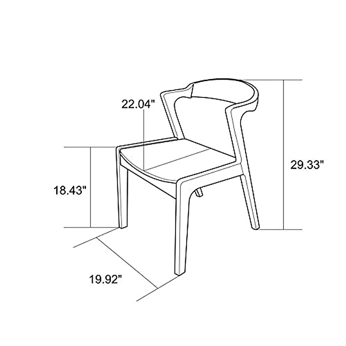 Allora Mid Century Faux Leather Leather Dining Chair in Black (Set of 2)