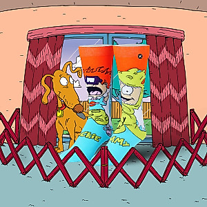 Odd Sox, Nickelodeon Rugrats Crew Socks, Tommy & Chuckie Reptar, Novelty Prints