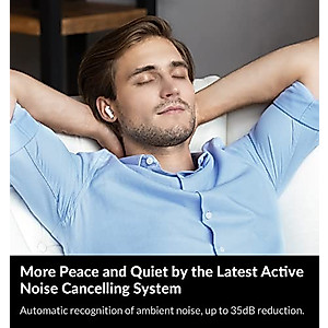 TONEMAC M3 Active Noise Cancelling Wireless Earbuds, Bluetooth 5.3 Headphones with 4 Mics ENC Clear Calls, 30H Playtime, Immersive Deep Bass Earphones, Transparency Mode, in-Ear Lightweight, White