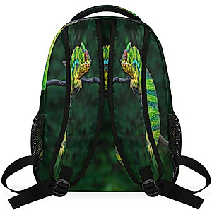 Chameleon Print Laptop Backpack Travel Bag Basic Durable Daypack Large Capacity Travel Essentials Accessories for Men Women Adults