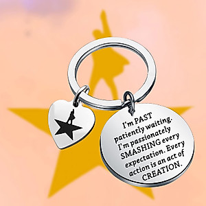 bobauna Hamilton Inspired Gift Hamilton Musical Keychain Broadway Jewelry For Musical Lover Fans (PAST patiently waiting keychain)