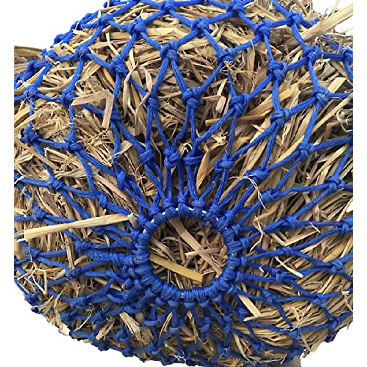 Majestic Ally 2 Pcs 1.25”x1.25” Holes Ultra Slow Feed 36” Very Sturdy Hay Net with Bottom Ring for Horses, Goat, Travel Feeder for Trailer and Stall, Reduces Waste (Royal Blue)