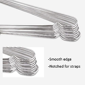 Tosnail 50 Pack Stainless Steel Strong Wire Metal Hangers Heavy Duty Clothes Hangers - 16.5"/42cm